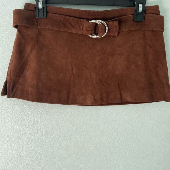 Missani Le Collezioni | Skirts | Missani Le Collection Brown Suede Mini ...